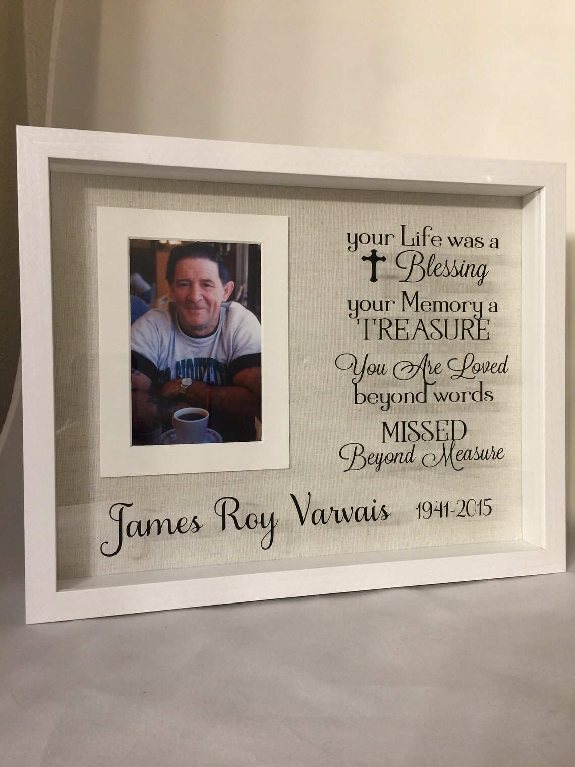 Sympathy Shadow Box With Photo, Memorial, in Loving Memory, Sympathy ...