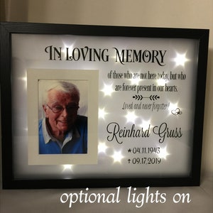 Sympathy Shadow Box With Photo, Memorial, in Loving Memory, Sympathy ...