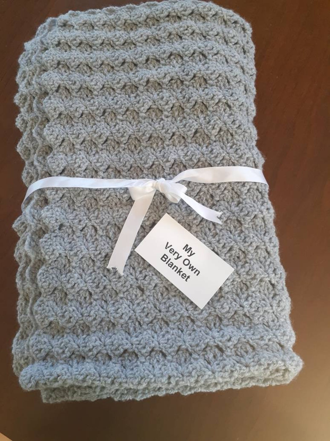 Light Grey Hand Crocheted Baby Blanket - Etsy