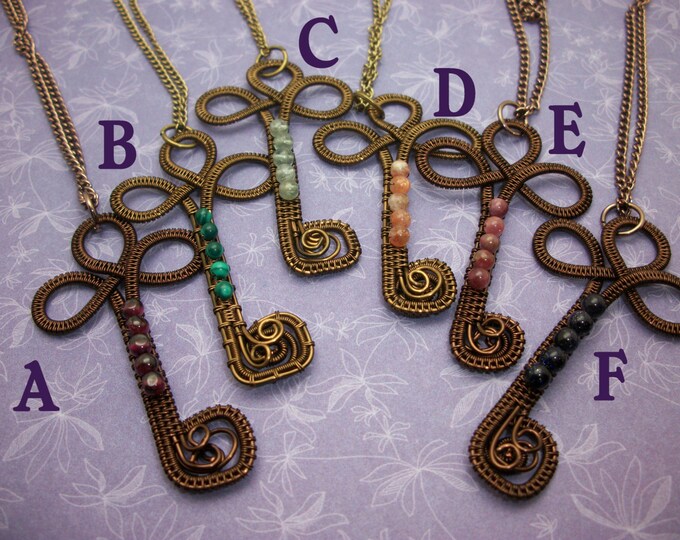 One Wire Wrapped Key With Gemstone Accents - Etsy