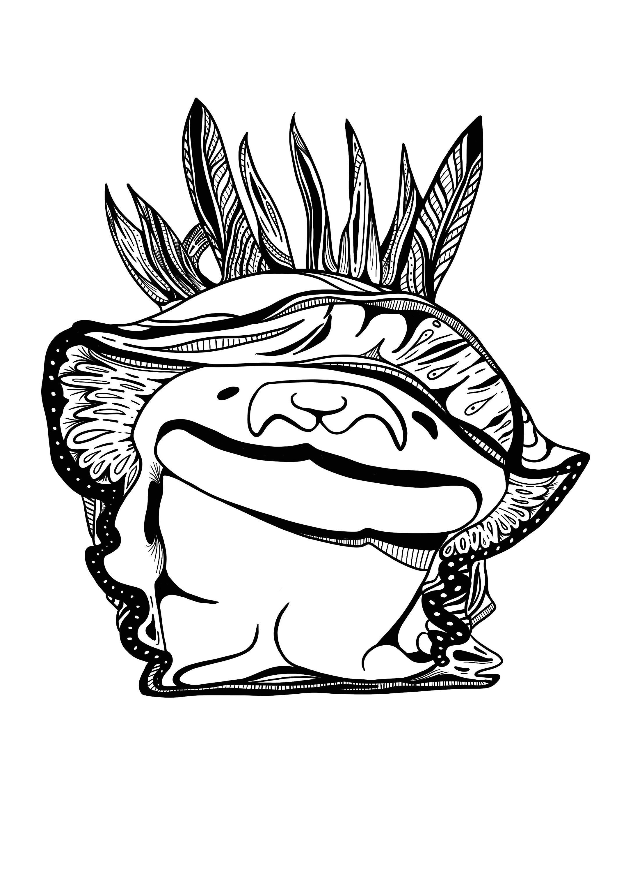 Smiley Sea Slug Digital Colouring Sheet - Etsy