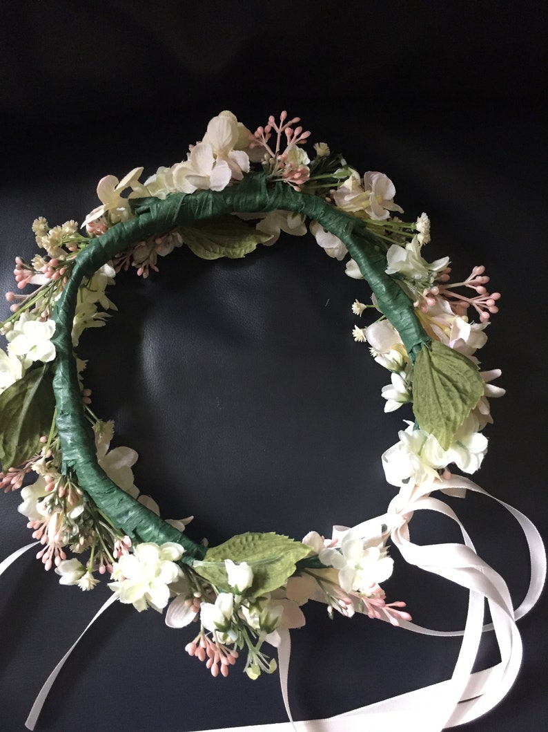 Silk Floral Crown in Ivory and Pink - Etsy
