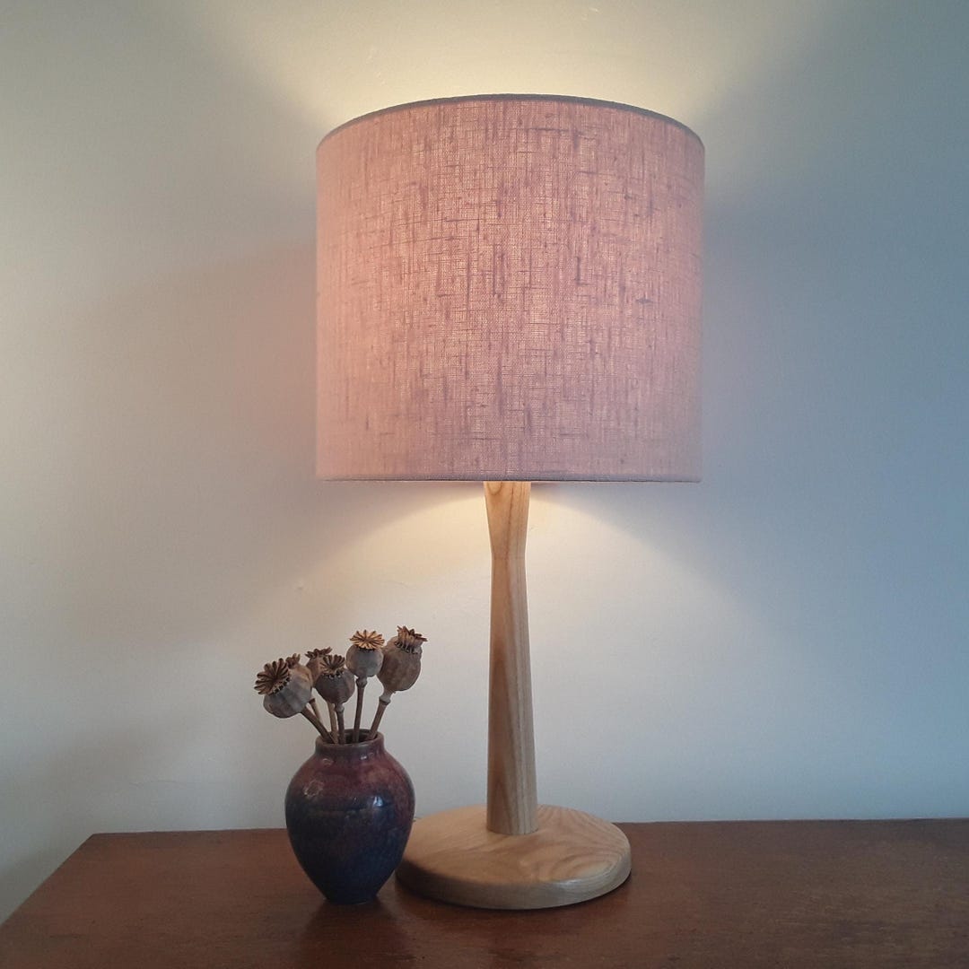 Misty Rose Linen Lampshade | Pale Pink Handmade Drum Lamp Shade - Etsy UK