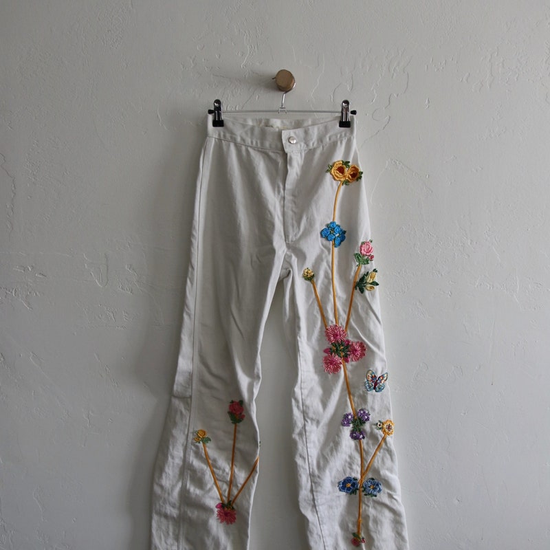 Embroidered Pants - Etsy