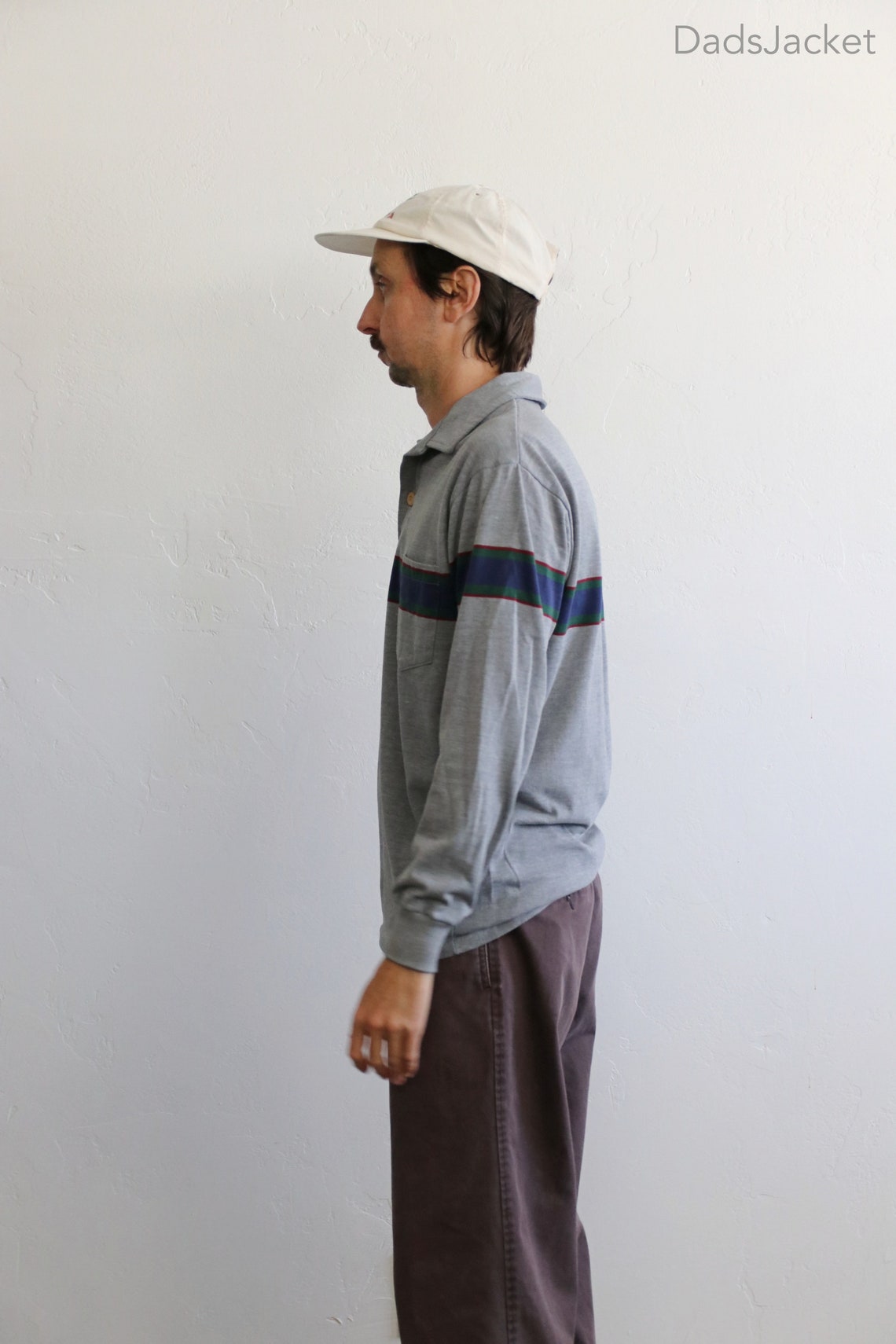 80s OP Striped Rugby Style Long Sleeve Shirt Medium - Etsy