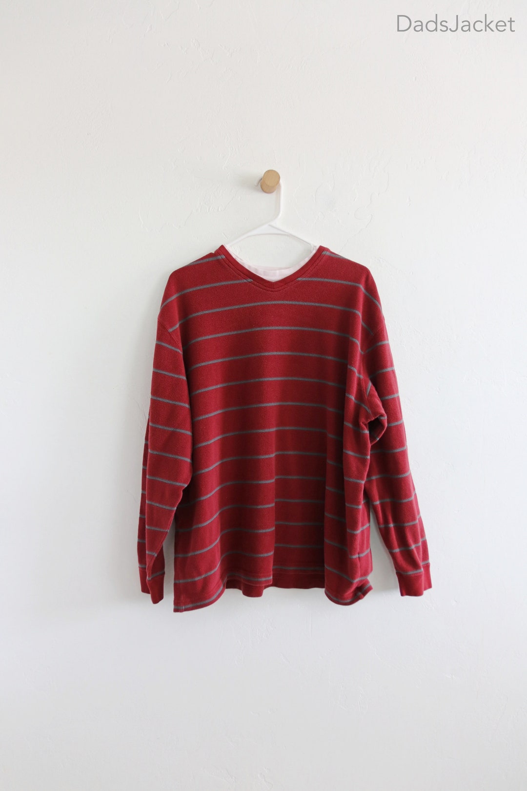 Y2K V Neck Striped Boxy Ribbed Sweater Medium - Etsy