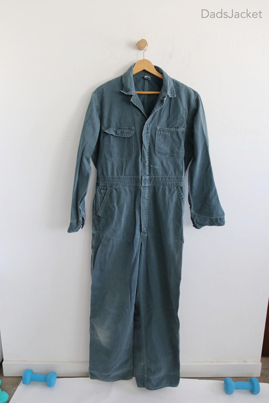 Vintage Montgomery Ward Power House Teal Denim Work Coveralls 44 ...