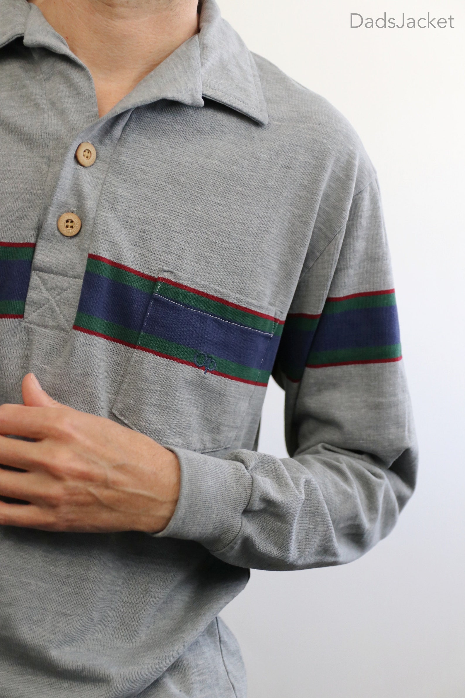 80s OP Striped Rugby Style Long Sleeve Shirt Medium - Etsy