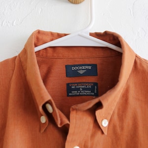 Orange Long Sleeve Dockers Button Shirt Small - Etsy