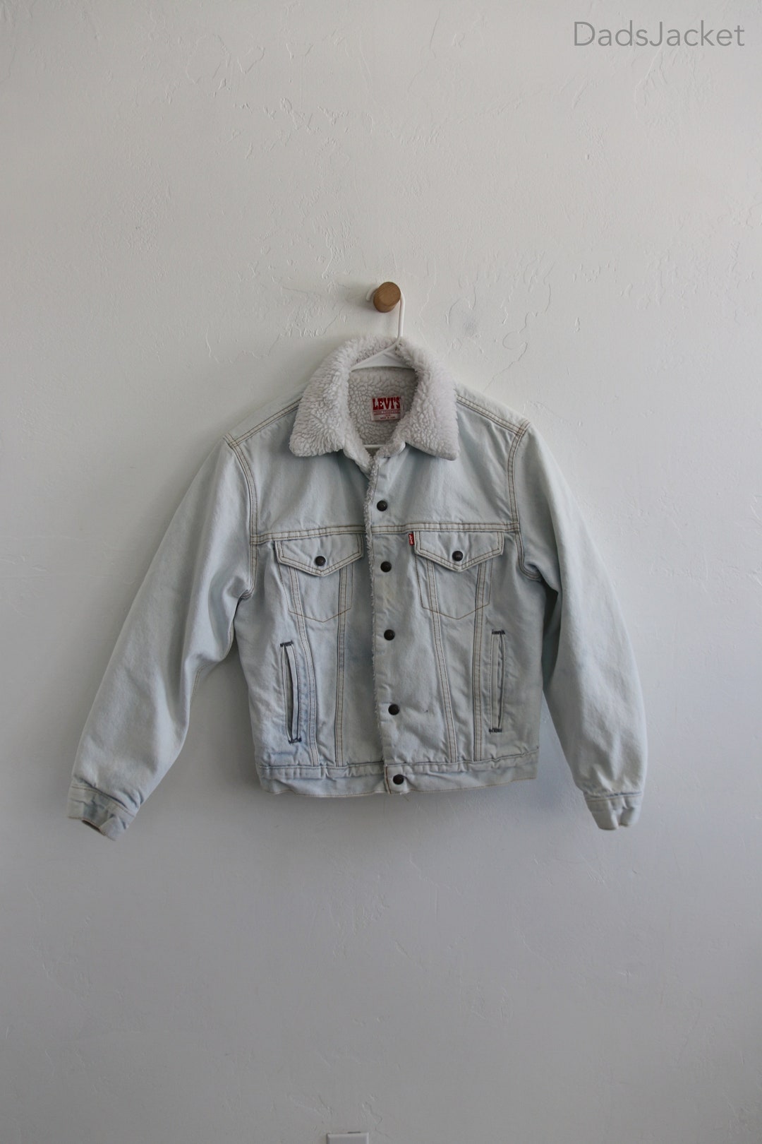 Faded Blue Levis Denim Sherpa Snap Jacket Small - Etsy