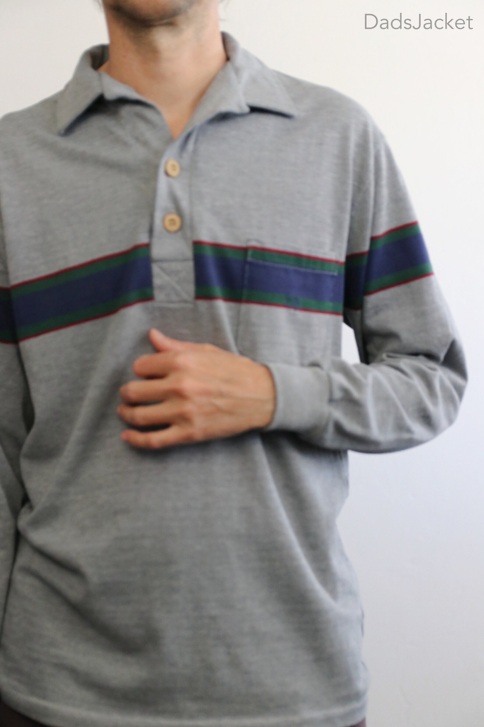 80s OP Striped Rugby Style Long Sleeve Shirt Medium - Etsy