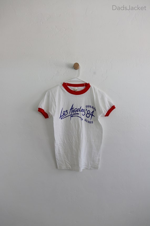 Los Angles 80s Summer Olympics Ringer Tee Small - Gem