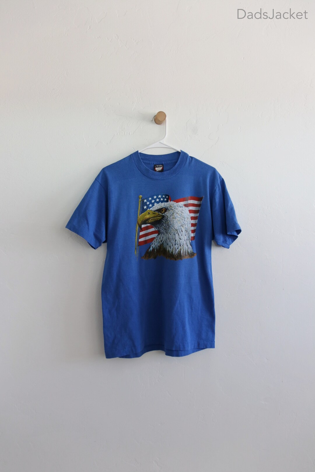 80s Eagle US Flag Single Stitch Tee Medium - Etsy