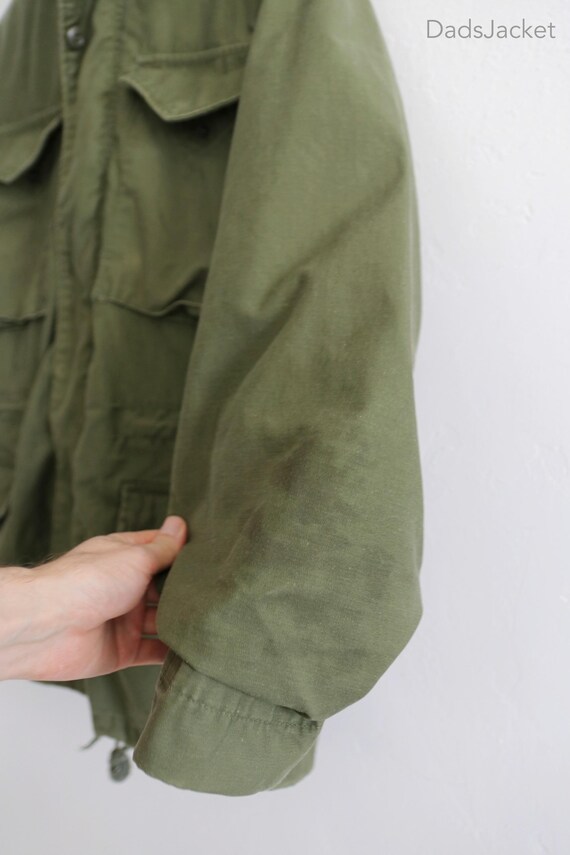 70s M65 Olive Drab US Army Field Military Jacket Small - Gem