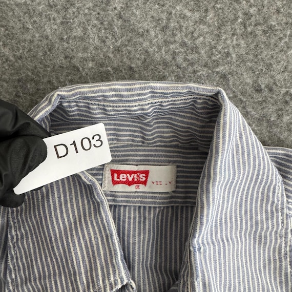 Levis Striped White Tab Western Long SLeeve Button Ch… - Gem