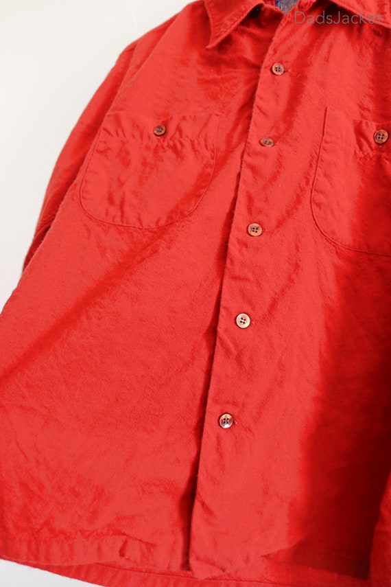 60s Pendleton Solid Red Wool Flannel Shirt Medium - Gem