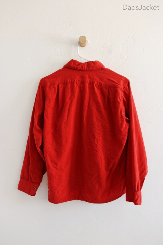 60s Pendleton Solid Red Wool Flannel Shirt Medium - Gem