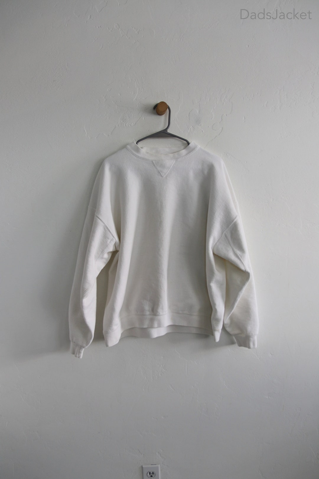 White 90s V Stitch Thicker Cotton Russell Style Sweatshirt XL - Etsy