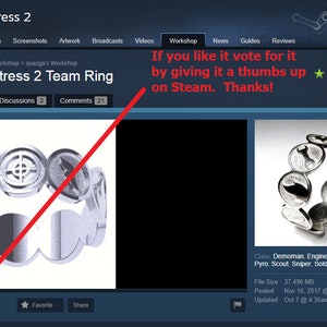 Team Fortress 2 Team Ring - Etsy