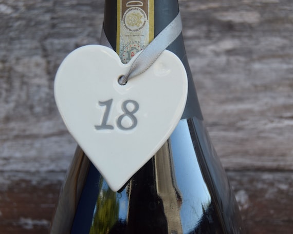 18 Tag Handmade Ceramic 18th Birthday Gift Tag for 18th - Etsy