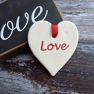 Love Heart, Small Handmade Ceramic Love Gift, Love Tag, Valentines Gift ...