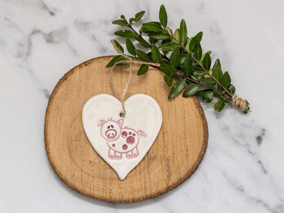 Pig, Handmade Ceramic Pig Heart, Gift for Pig Lover, Pig Present - Etsy UK