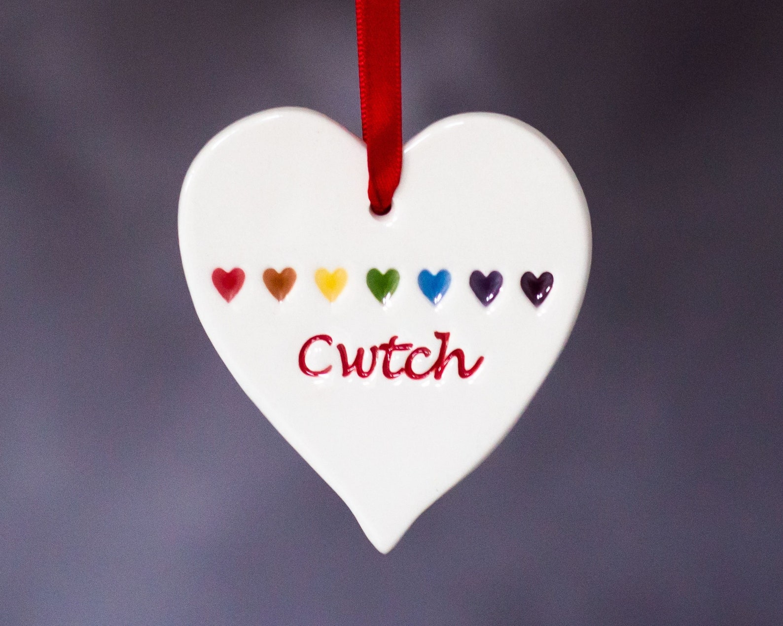 Cwtch Handmade ceramic Welsh heart Cwtch gift | Etsy