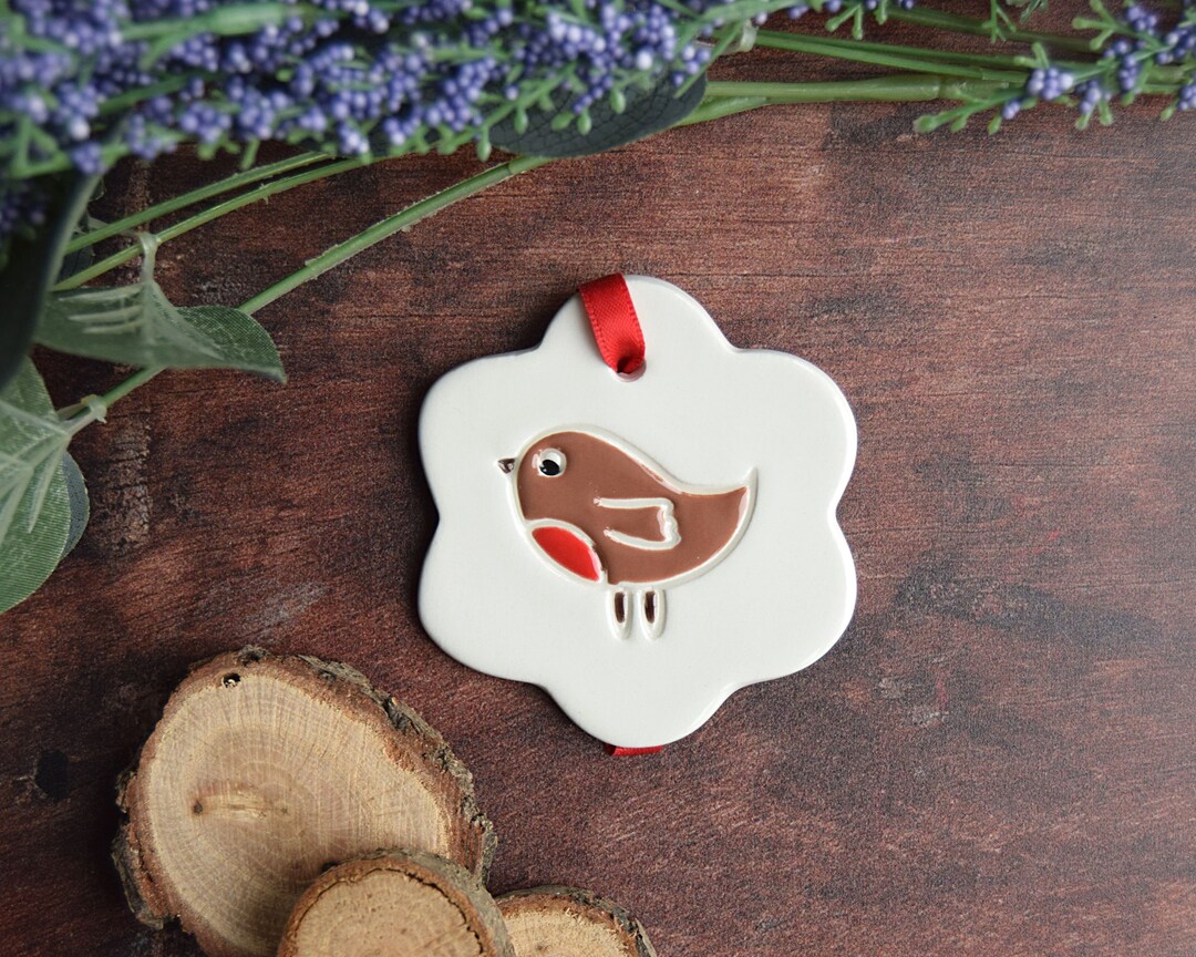 Robin, Handmade Ceramic Robin Flower Gift, Gift for Her, Memorial Gift ...