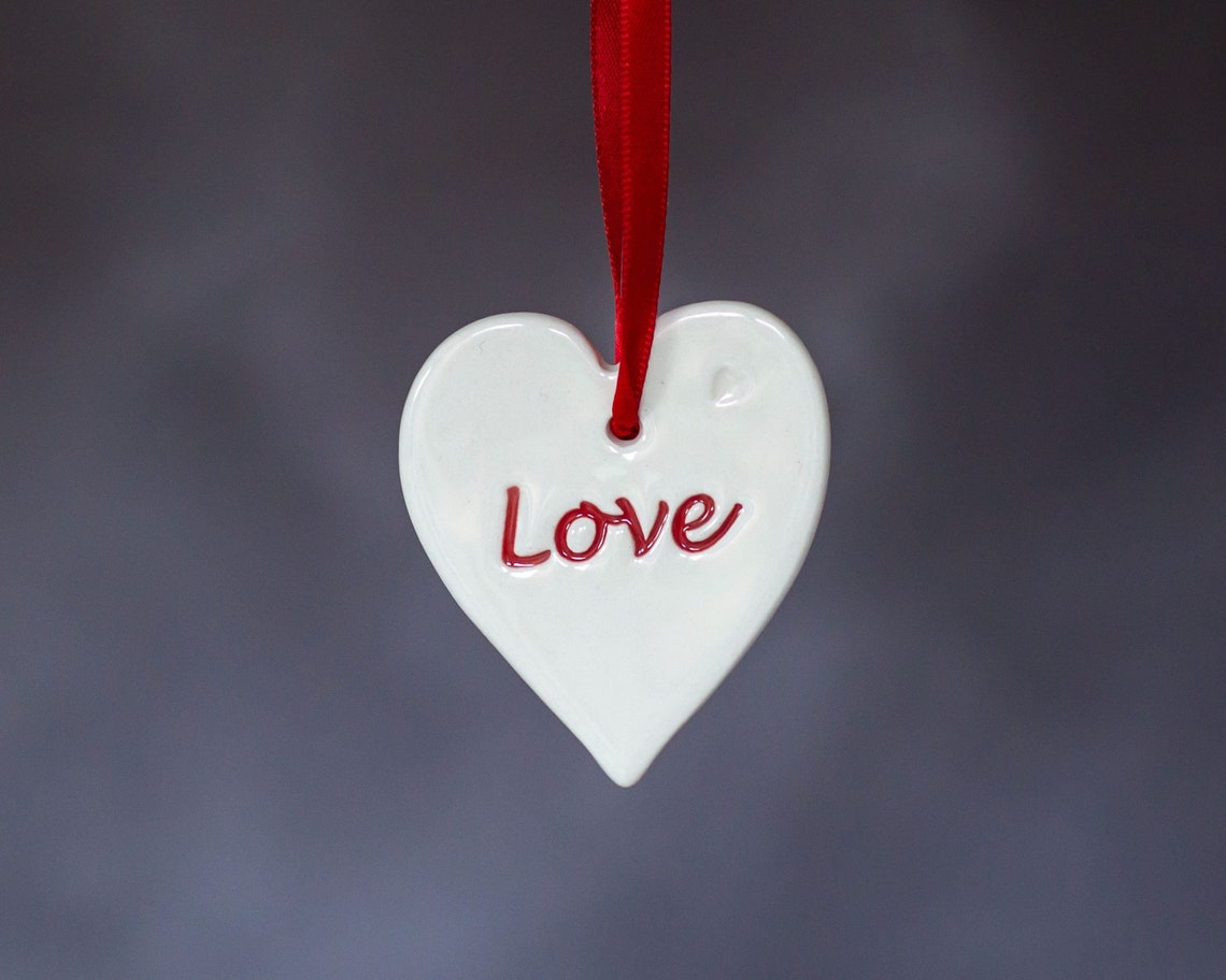 Love Heart, Small Handmade Ceramic Love Gift, Love Tag, Valentines Gift ...