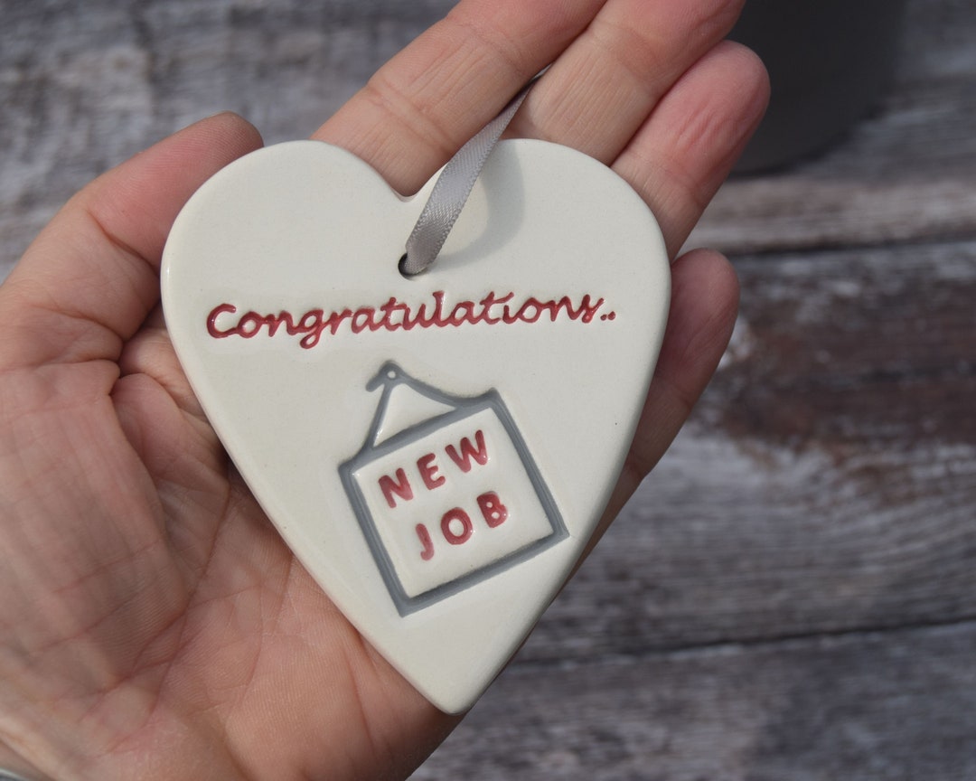 New Job, Congratulations on Your New Job, Handmade Ceramic Heart - Etsy