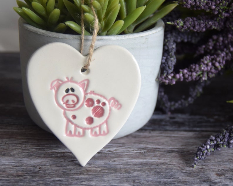 Pig, Handmade Ceramic Pig Heart, Gift for Pig Lover, Pig Present - Etsy UK