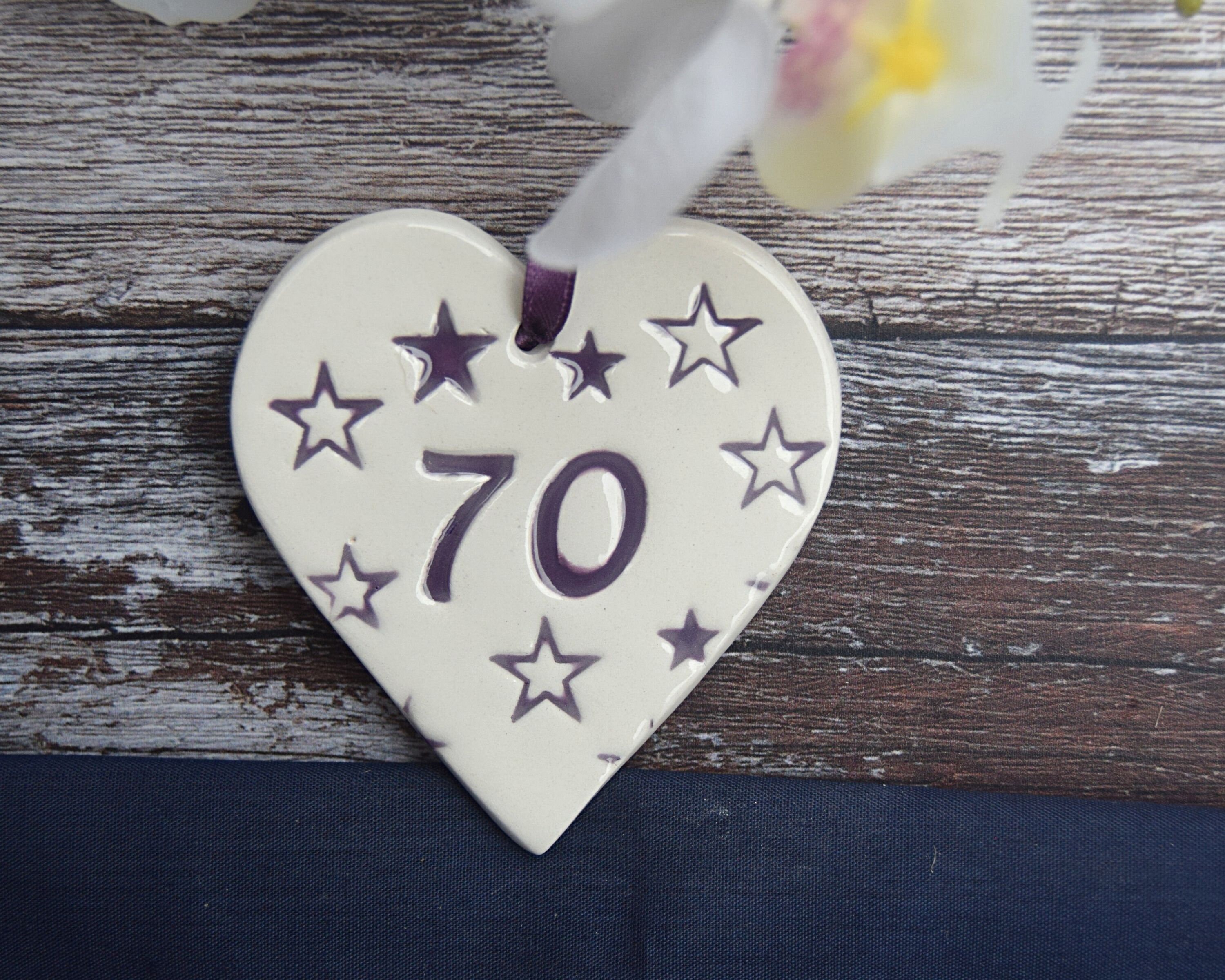 70 Handmade Ceramic 70th Birthday Heart Ceramic Birthday - Etsy UK