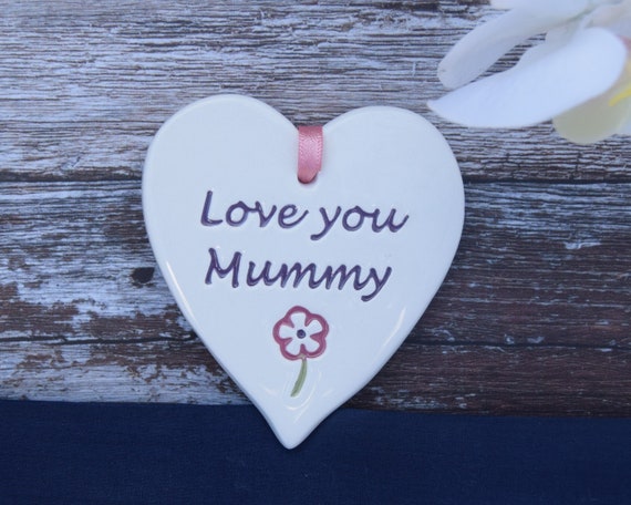Mummy Love You Mummy Handmade Ceramic Love You Mummy Heart - Etsy