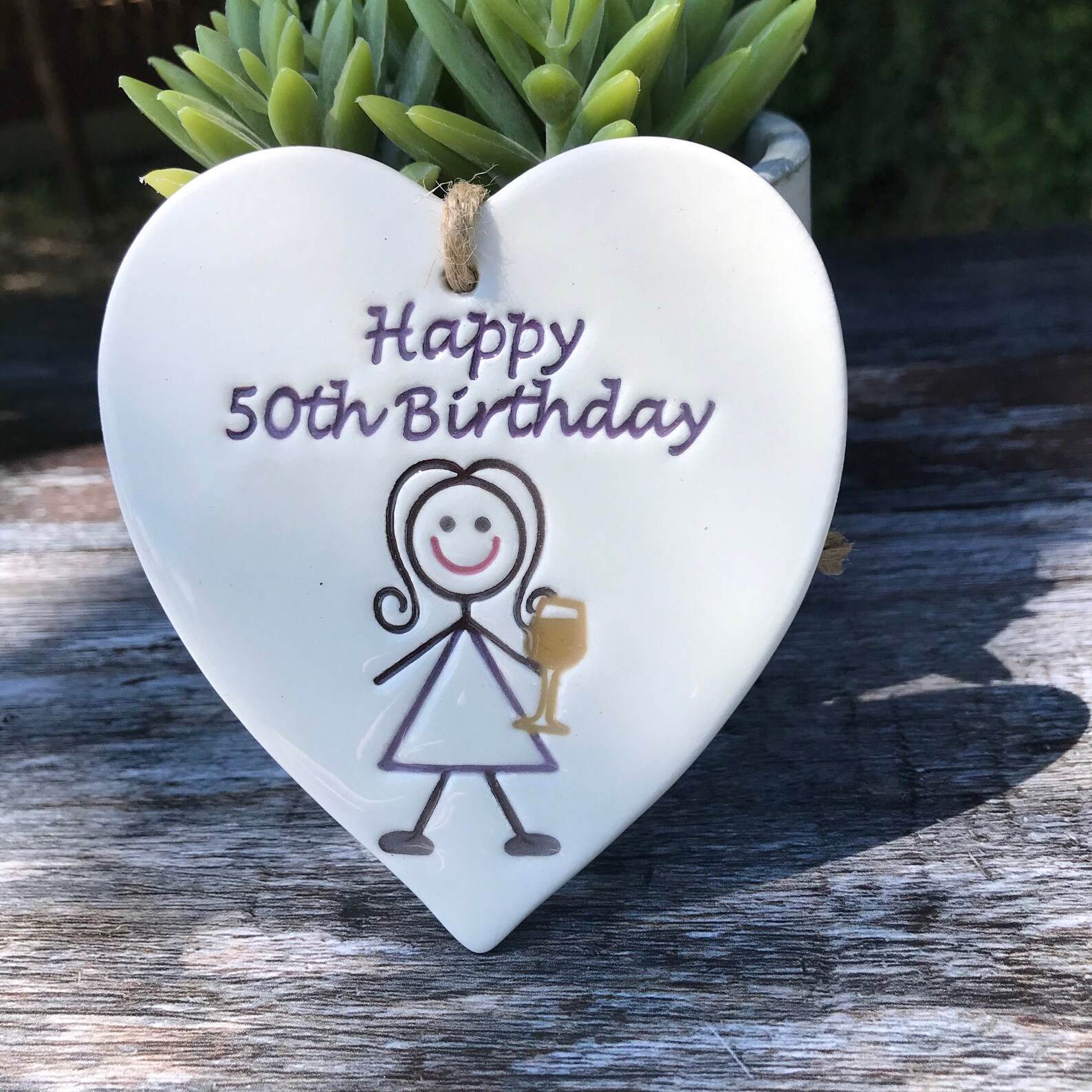 Happy 50th Birthday Heart Gift for a 50th Birthday Handmade - Etsy