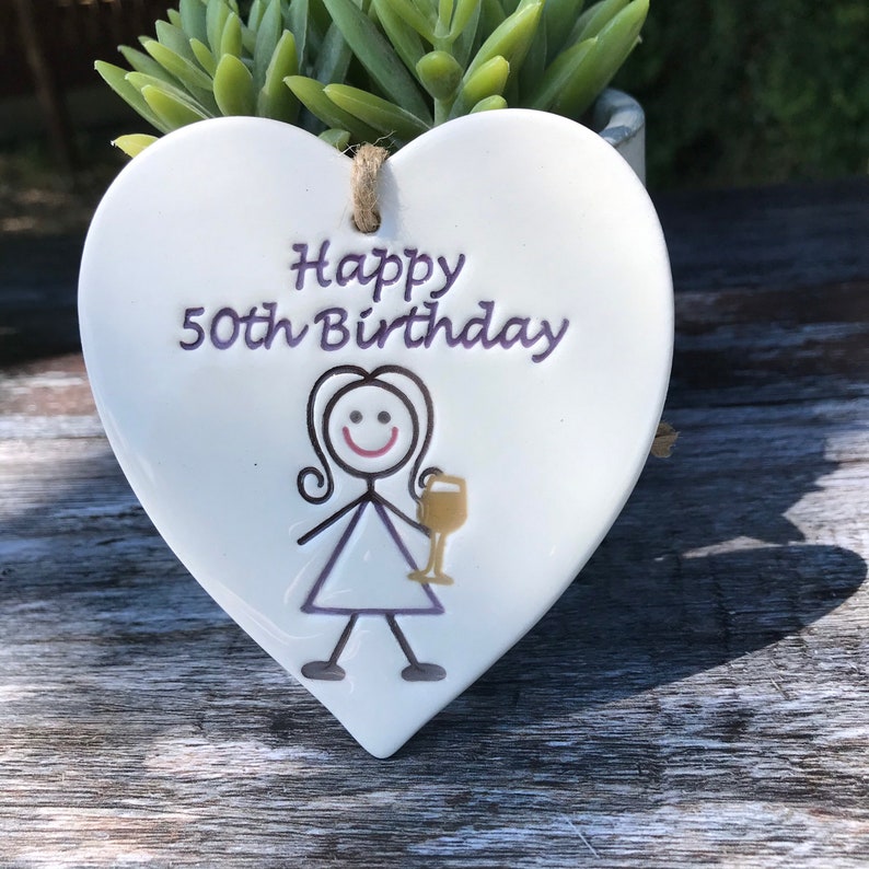 Happy 50th Birthday Heart Gift for a 50th Birthday Handmade - Etsy