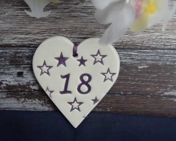 18 Handmade Ceramic 18th Birthday Heart Ceramic Birthday - Etsy