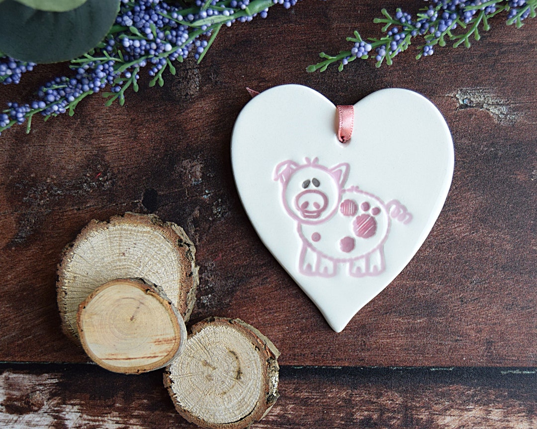 Pig Handmade Ceramic Pig Heart Gift for Pig Lover Pig - Etsy UK
