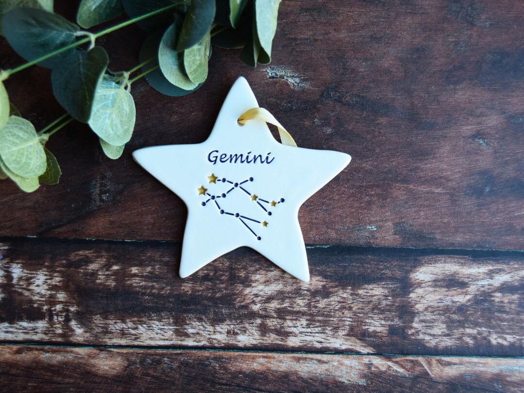 Gemini Ceramic Star, Aquarius Gift, Astrology Present, Star Sign, Star ...