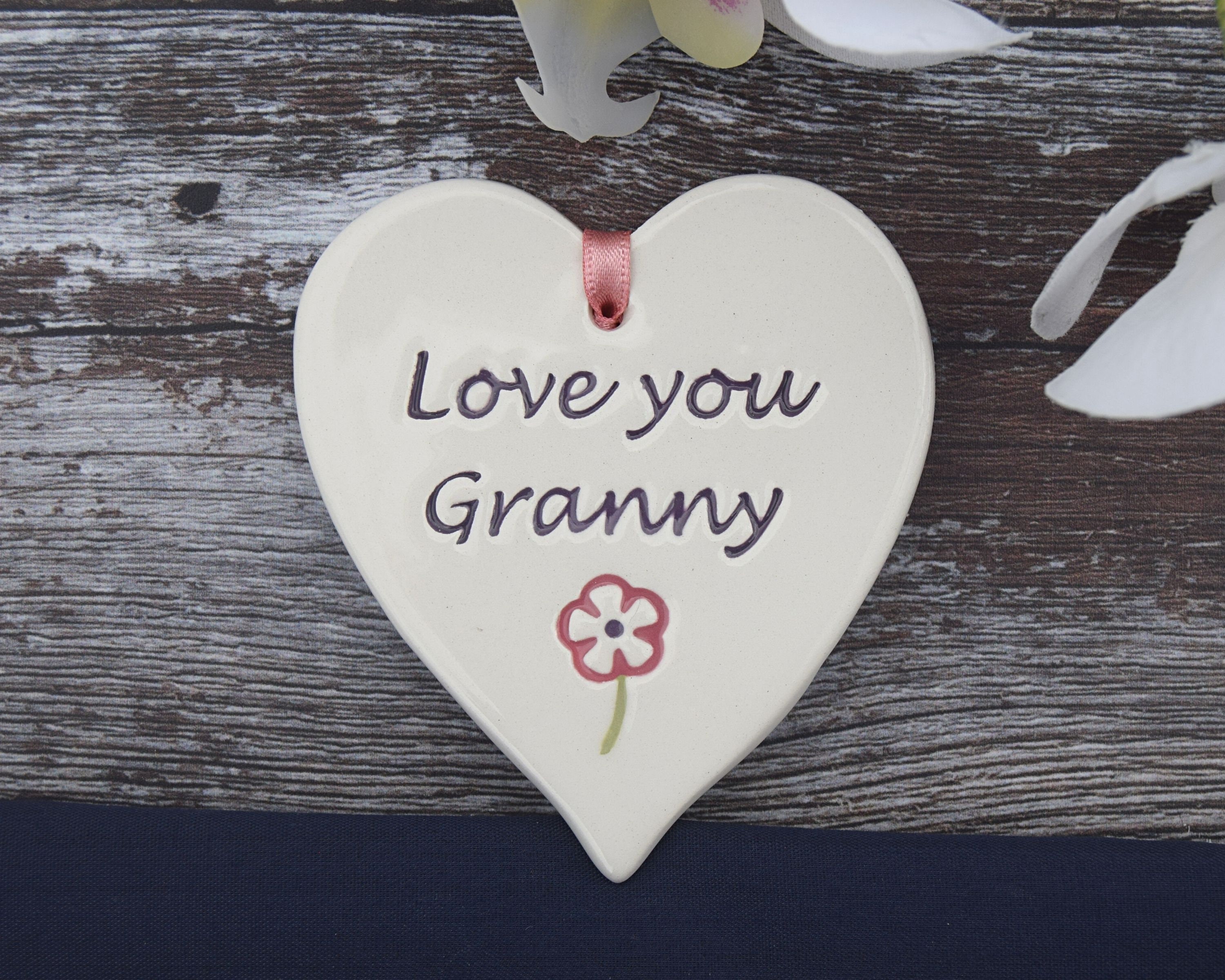 Granny Love You Granny Handmade Ceramic Granny Heart Gift | Etsy