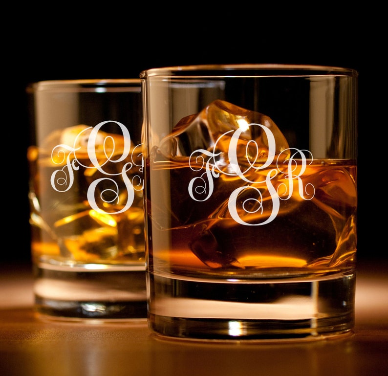 Custom Engraved Personalized Rocks Whiskey Glass Fancy Etsy