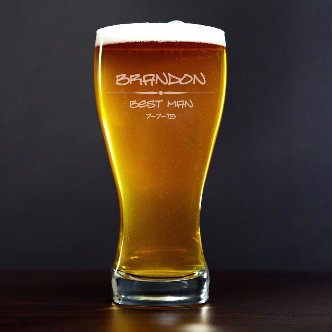 Custom Engraved Personalized Beer Glass Pilsner Stein Mug Groomsman ...