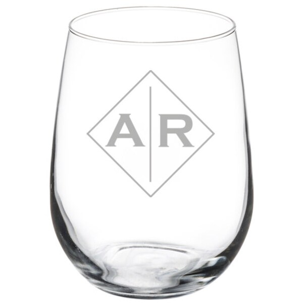 Monogram Wine Glass - Etsy