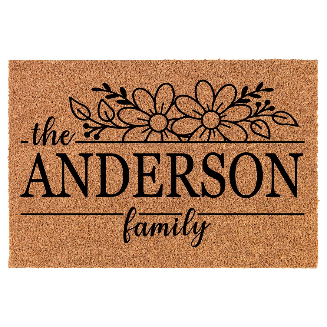 Coir Welcome Doormat Door Mat Custom Personalized Family Name ...