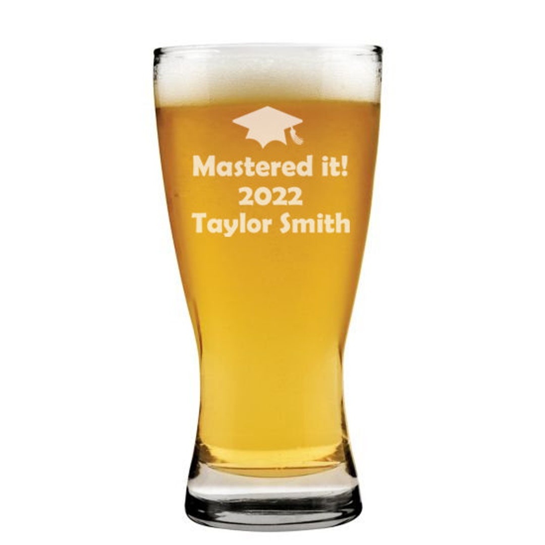 Mastered It Masters Degree Graduation Beer Glass Pilsner Stein Mug ...