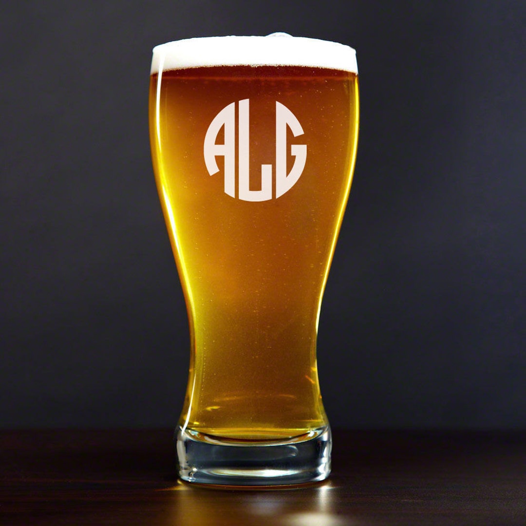Custom Engraved Personalized Beer Glass Pilsner Stein Mug Circle ...