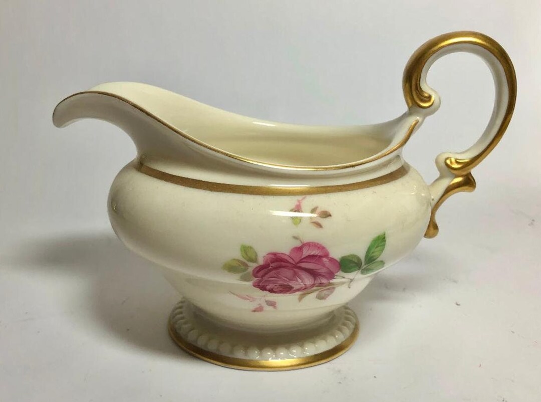 Vintage Dolly Madison Creamer Castleton China Mark Rose Design With Gold Trim - Etsy