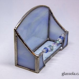 Blue Stained Glass Business Card Holder - Etsy