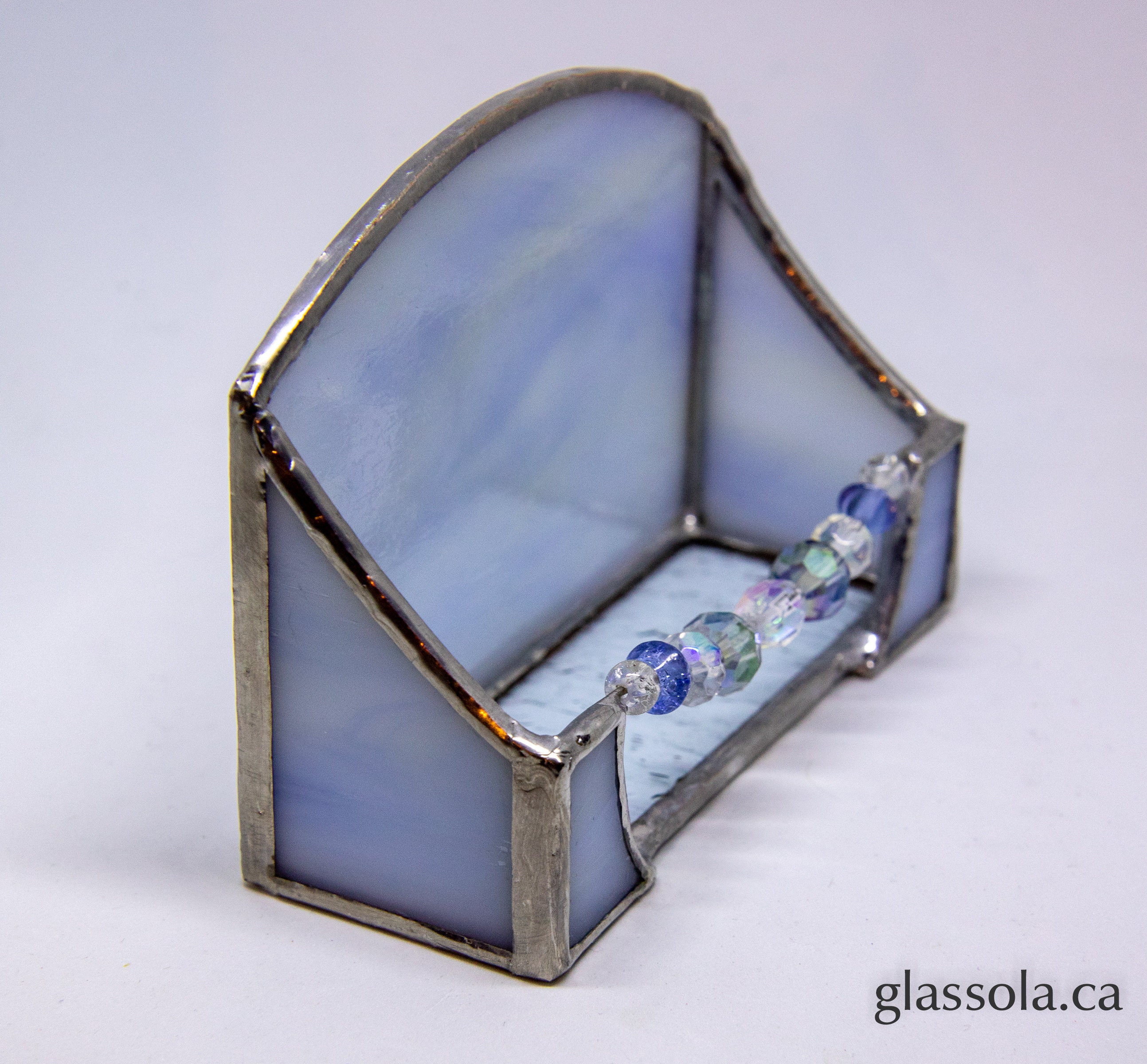 Blue Stained Glass Business Card Holder - Etsy