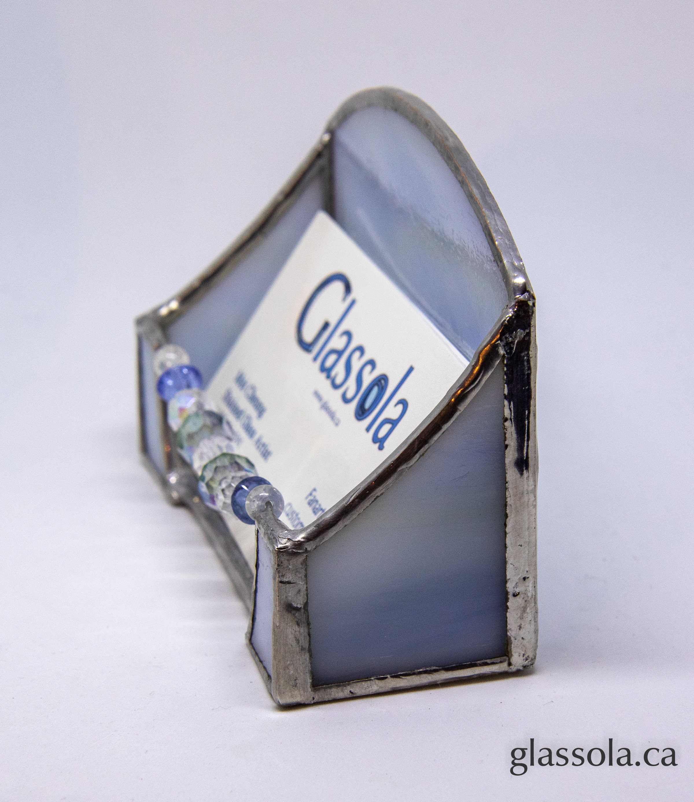 Blue Stained Glass Business Card Holder - Etsy