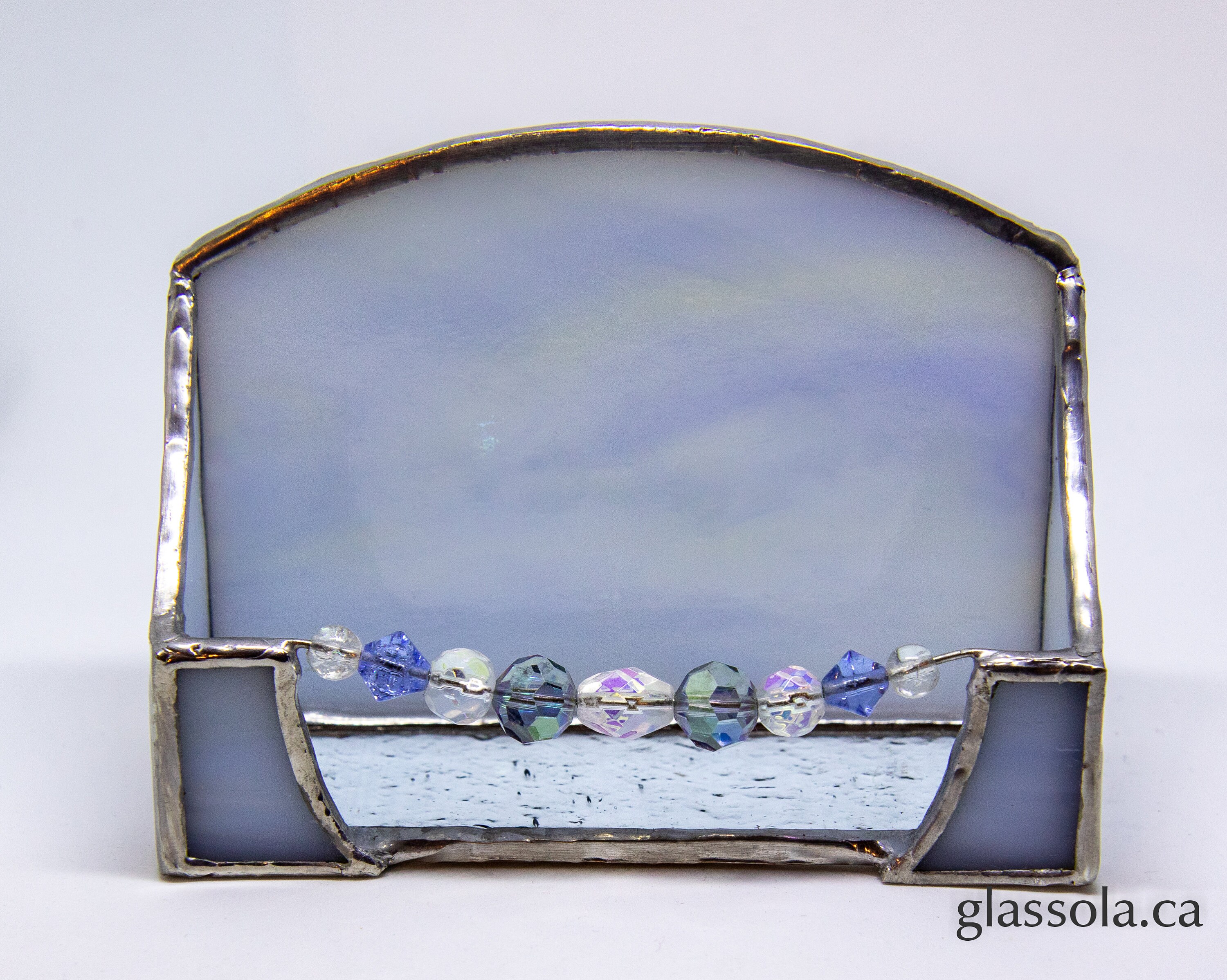 Blue Stained Glass Business Card Holder - Etsy